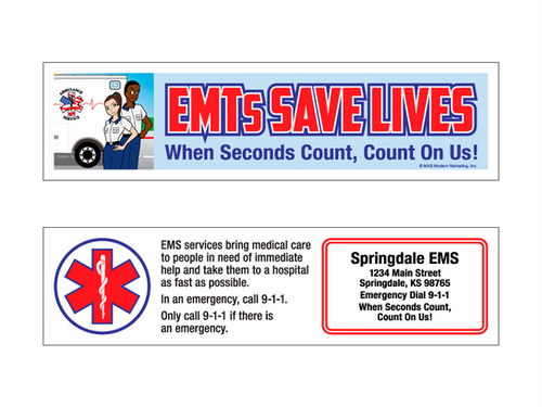 EMTs Save Lives Bookmark | Modern Marketing