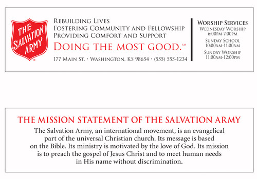 Salvation Army Services/Mission Statement Bookmark | Creative