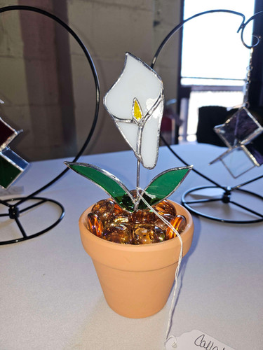 Stained Glass Calla lily Flower Pot | Lucky13 Creations