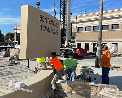 It's Official…Bentzin Family Town Square Sign Installed