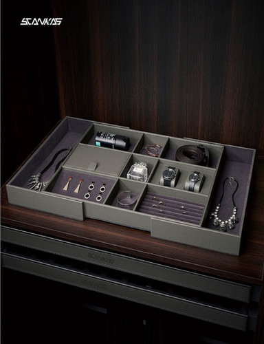 WARDROBE RETRACTABLE FAUX LEATHER ACCESSORIES STORAGE BOX | Scankas ...