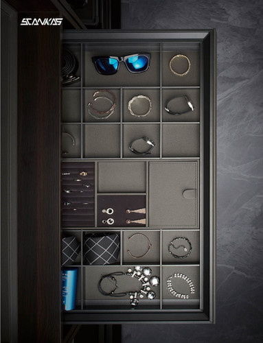 WARDROBE FAUX LEATHER SECTIONED STORAGE BOX | Scankas Wardrobe