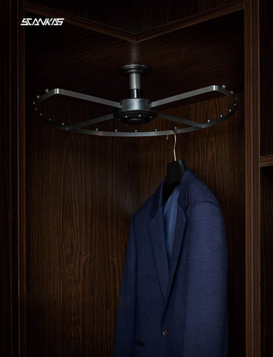 WARDROBE TOP MOUNTED CIRCULAR CLOTHES RACK | Scankas Wardrobe
