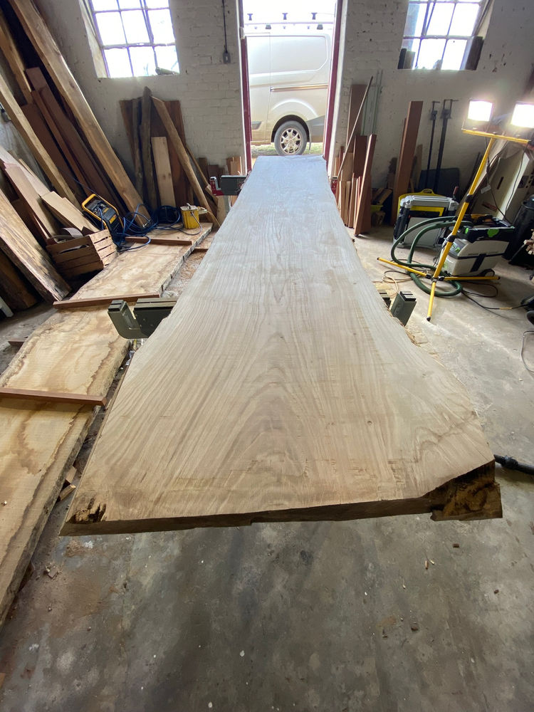 Air dried Prime Grade Waney Edge Oak Slab for sale