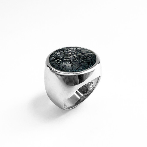 Round Primary Ring with Tourmalated Quartz | Victoria Mason