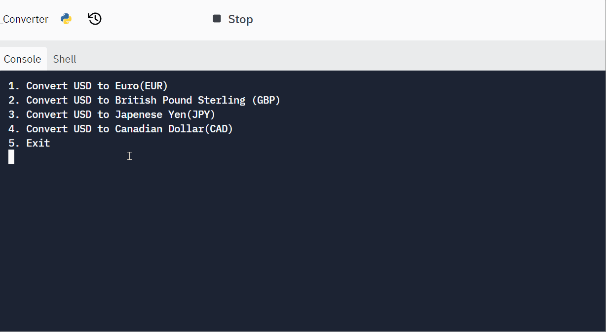 Python Currency Converter