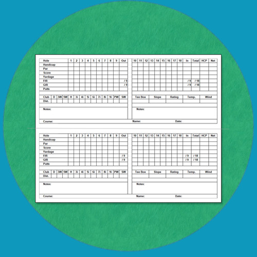 Stat Tracking Scorecard (2up) - 4.25 x 5.5 Folded | Dogleg Design Studio