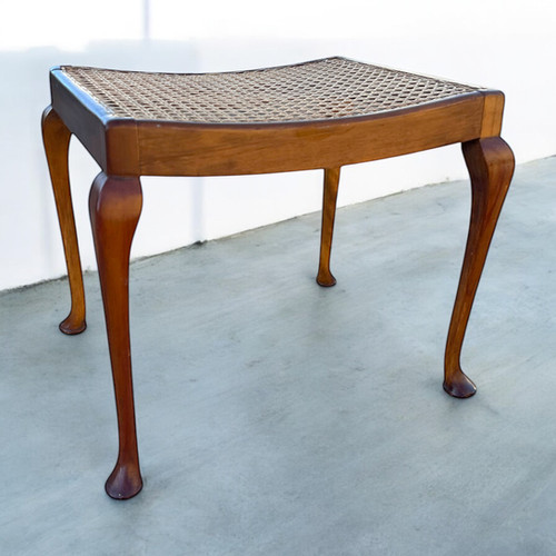 Queen Anne style Rattan foot stool | Prior & Pender