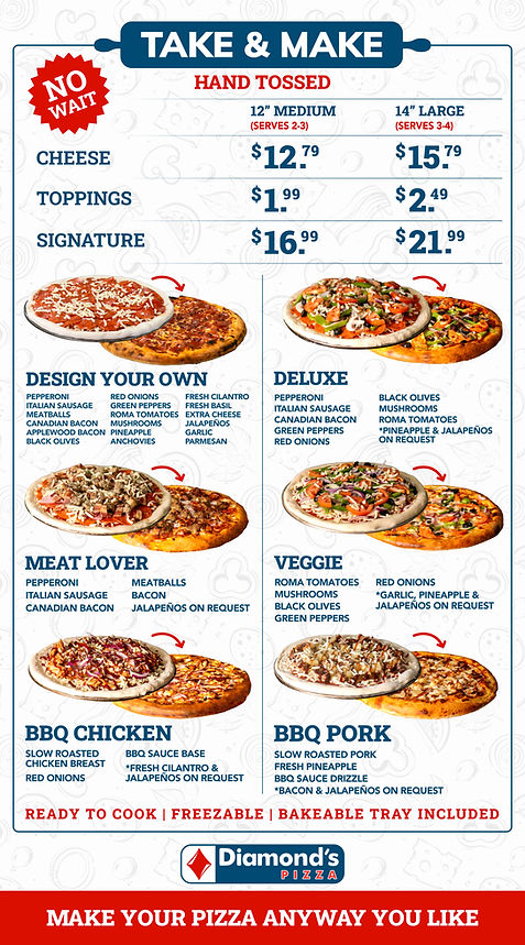 Menu | Diamond's Pizza HI