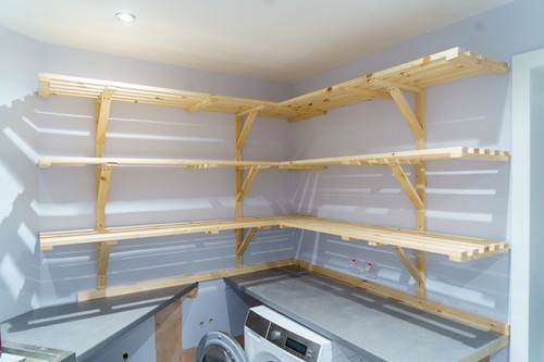 Wooden Slatted Shelves - Made to Measure - with brackets | Burnside ...