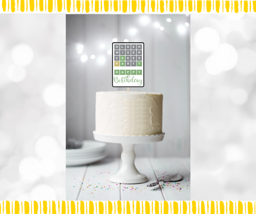 Wordle Happy Birthday Cake Topper | Big Mabel