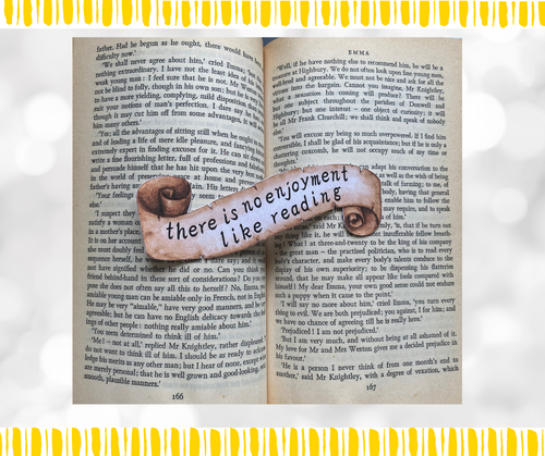 Jane Austen Scroll Quote Topper | Big Mabel
