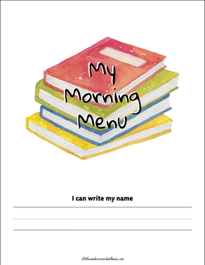 Morning Menus - FREE Printables | Little Wanderers Schoolhouse