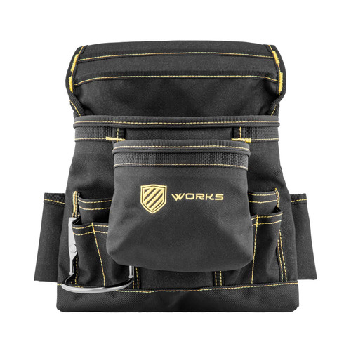 Tiered 12 Pocket Heavy Duty Pro Carpenter Tool Belt Pouch | Works