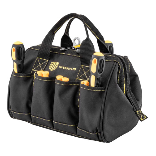 12" Tool Bag with 8 pockets and dual zipper | Works