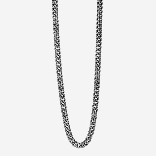 Fred Bennett Antique Grey Stainless Steel Curb Chain Necklace ...