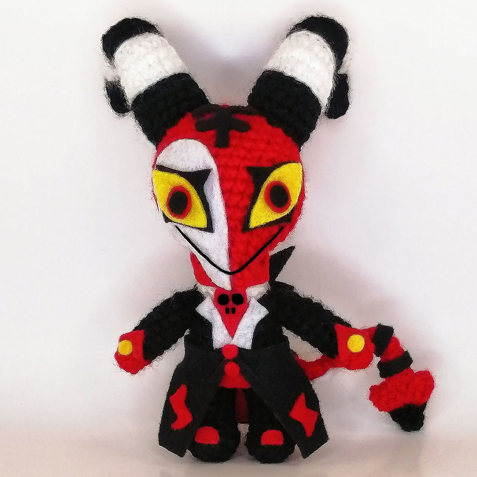 Blitzo Inspired Amigurumi Plush Keychain | Moon Bunny Crochet