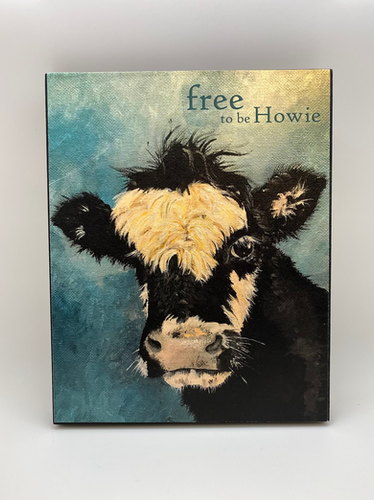 8” Wood Panel Print - Free to be Howie | Cows Come Home