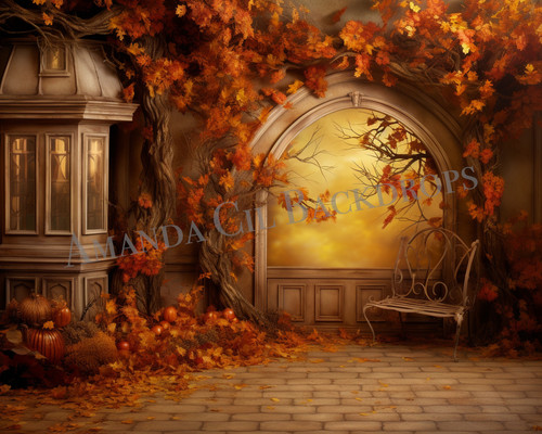 Mellow Time Children Fall Backdrop | Amanda Cil Backdrops