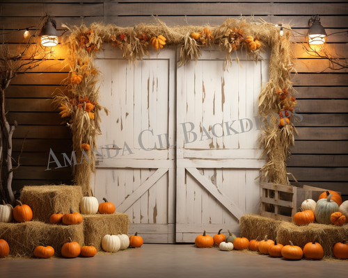 Pumpkin Vibes Children Fall Backdrop | Amanda Cil Backdrops