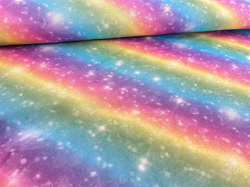 Rainbow Sparkle - Fleece Backed Jersey | Knighton Fabrics