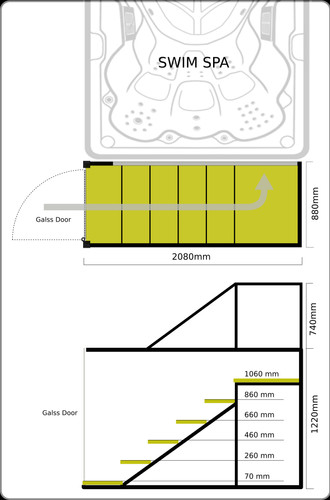 Maleco Swim Spa Step With Left Side Entrance | Maleco 2