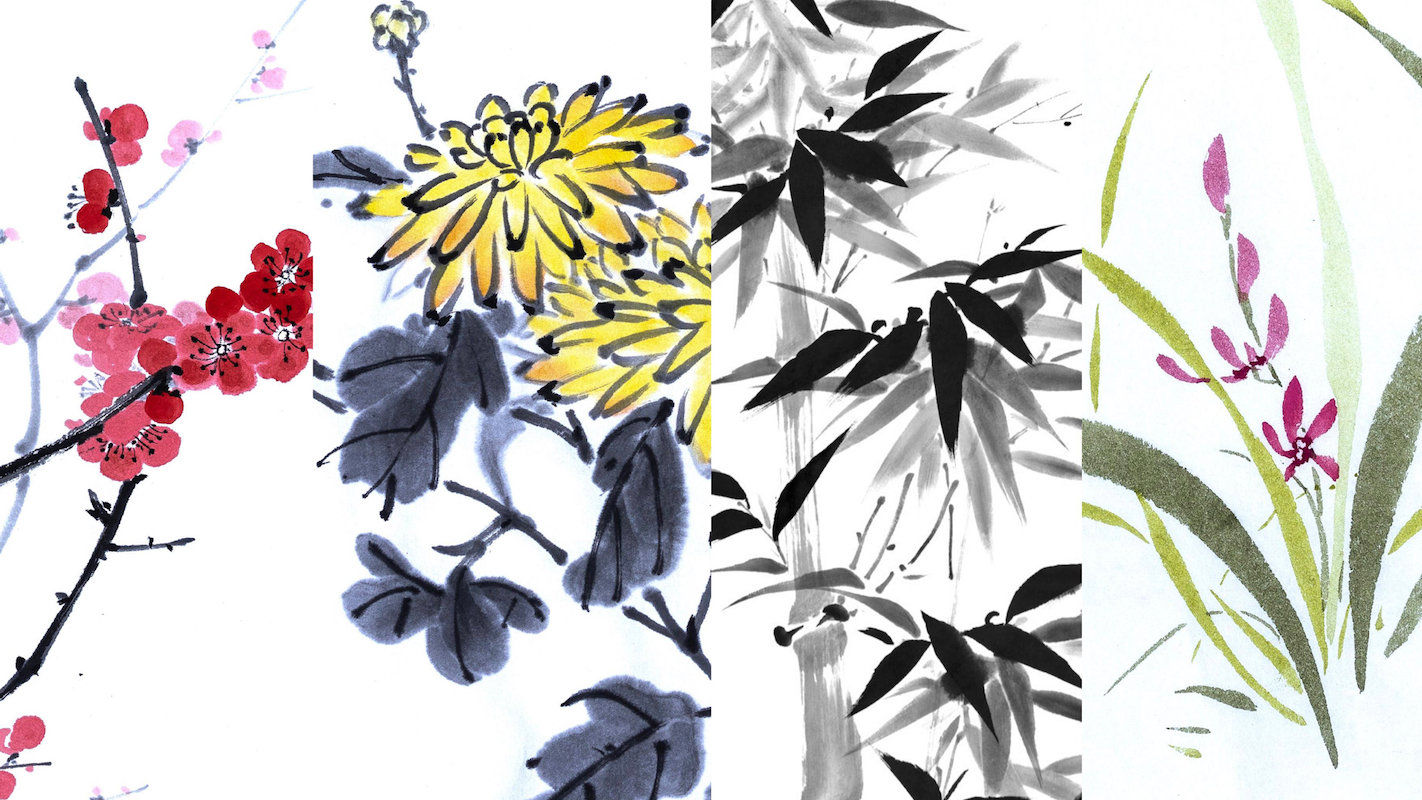 Japanese Ink Painting Beginners Course: Learn How to Paint Wild Orchids ...