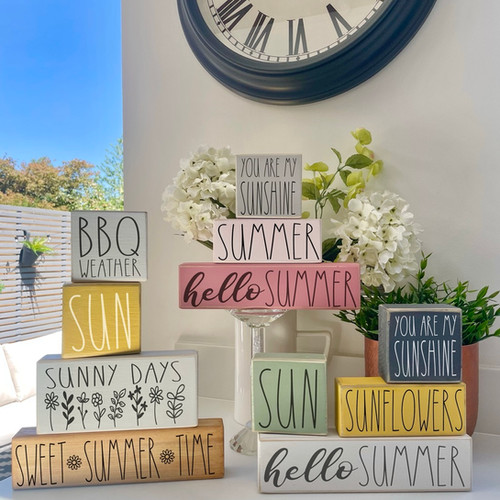 Summer Block Wooden Signs | lilybobs.com