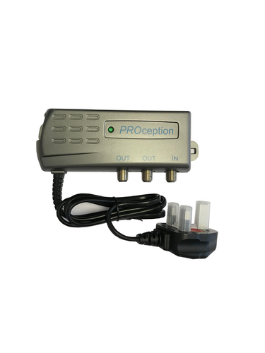 PROception 2 Way Professional Indoor Aerial Signal Booster Amplifier ...