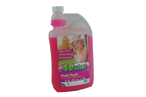 40 SHOT x CARAVAN PORTABLE TOILET PINK FLUSH CHEMICAL FLUID | AP ...