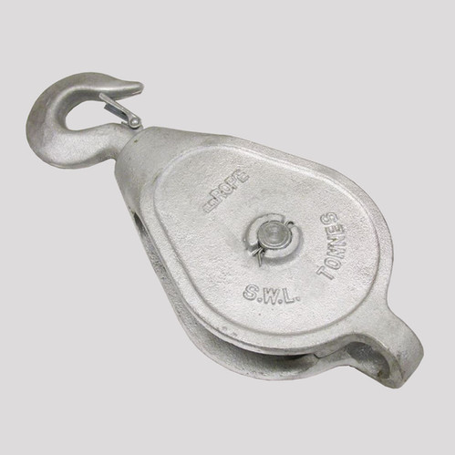 Galvanised Malleable Iron Blocks c/w Becket Eye Single Sheave Swivel ...