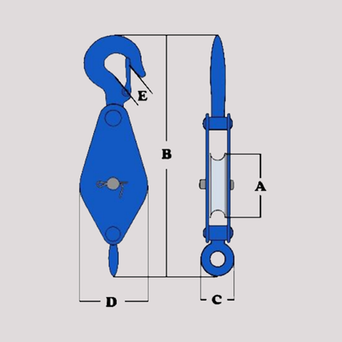 London Pattern Blocks with Nylon Sheaves c/w Becket Eye Treble Sheave ...