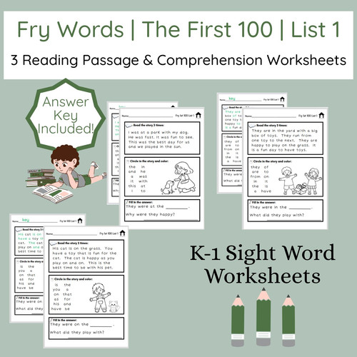 Fry HFW 1st 100 Reading Comprehension Worksheets | Ask the Teacher