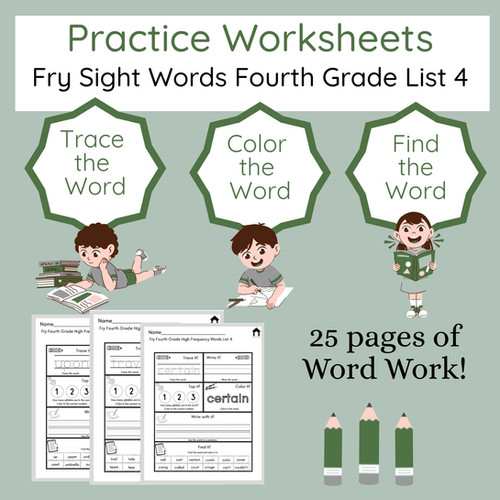 Fry Fourth 100 Sight Words - List 4 | Grade 4 Independent Practice ...