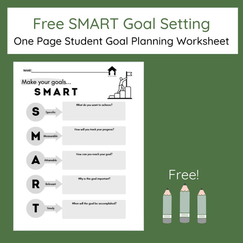 SMART Goal Setting Worksheet | One Page Student Goal Planning | Ask the ...
