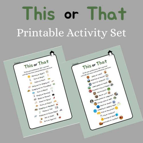 This or That Activity Set | Ask the Teacher