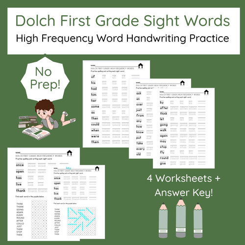 First Grade Dolch Words Handwriting Practice Pack | Ask the Teacher