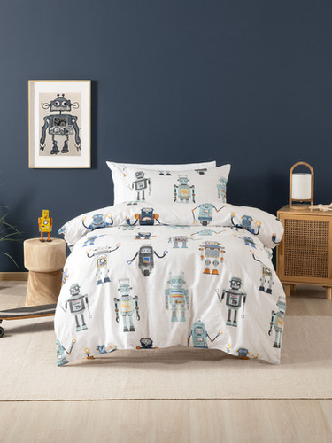 Retro Robot Duvet Cover Set by Squiggles | The Mount Bedding Co