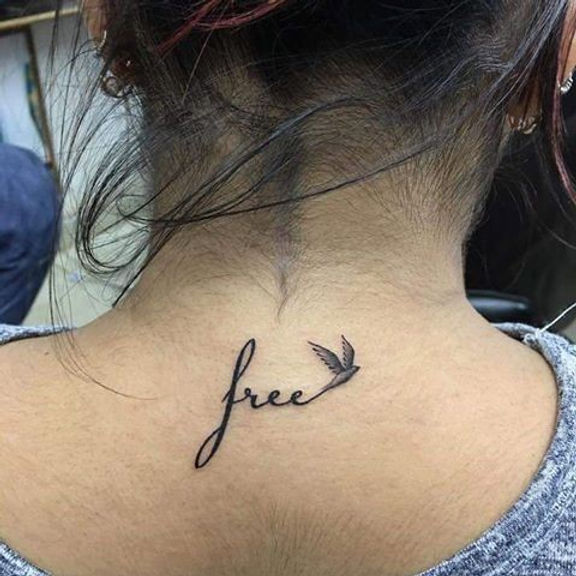 tattoos on back of neck for women