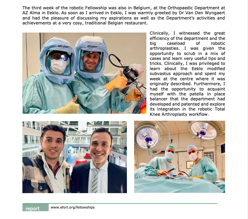 Europese EFORT - MAKO fellowship toer met Dr Fontalis