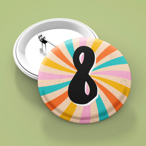 Retro Wheel Numbers Pin Badges & Magnets | Anna Burton Designs