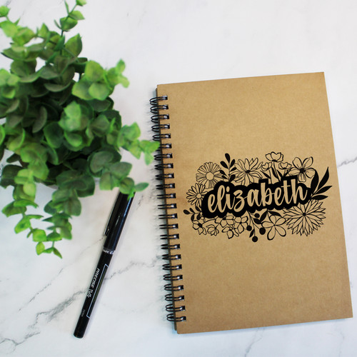 Flower Name Kraft Notebook | Anna Burton Designs