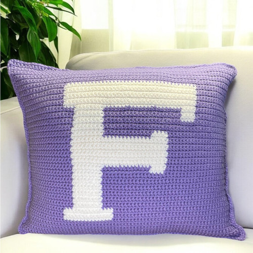 Letter F Crochet Pillow Pattern | Anna Burton Designs