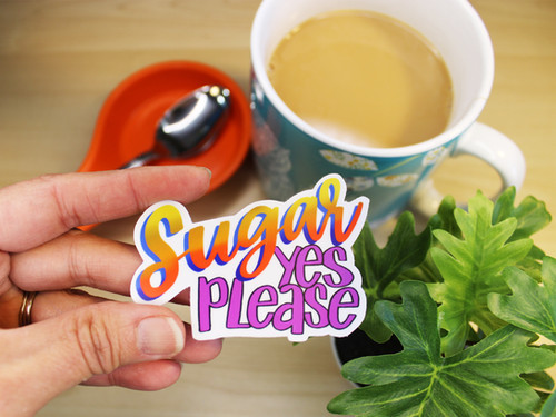 Sugar, Yes Please Sticker | Anna Burton Designs