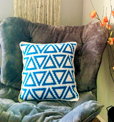 Magnetic Triangles Crochet Pillow Pattern | Anna Burton Designs
