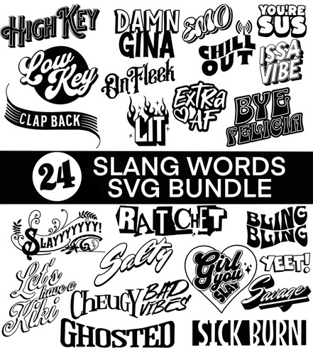 Slang Words Bundle Graphic Design | Anna Burton Designs