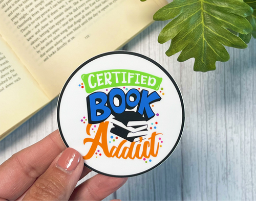 Certified Book Addict Sticker | Anna Burton Designs