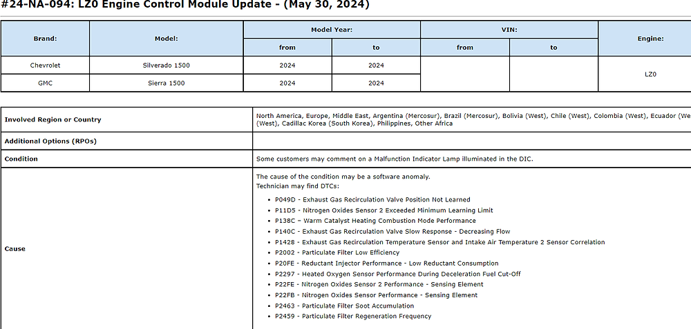 LZ0 ECM Update Available ! Regen Fix?