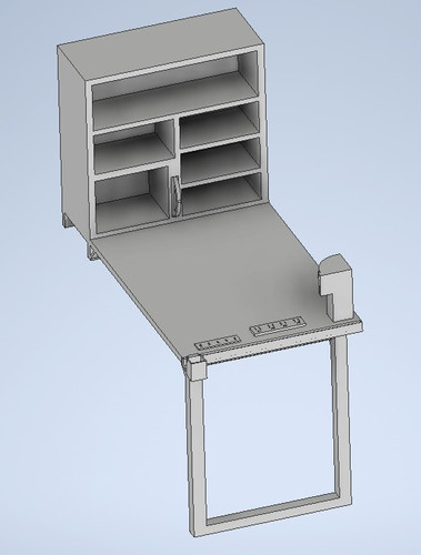 ESCRITORIO DESPLEGABLE CON REPISA EMPOTRADA | TECDESK