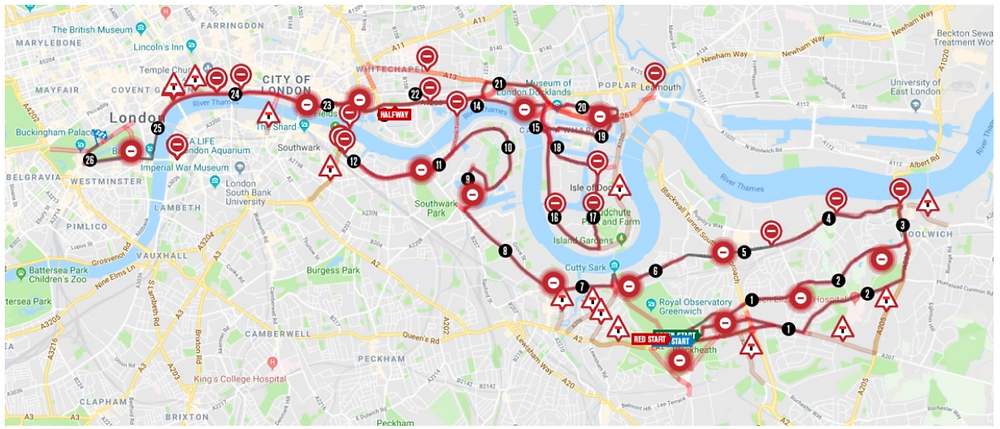 London Marathon 2019 route